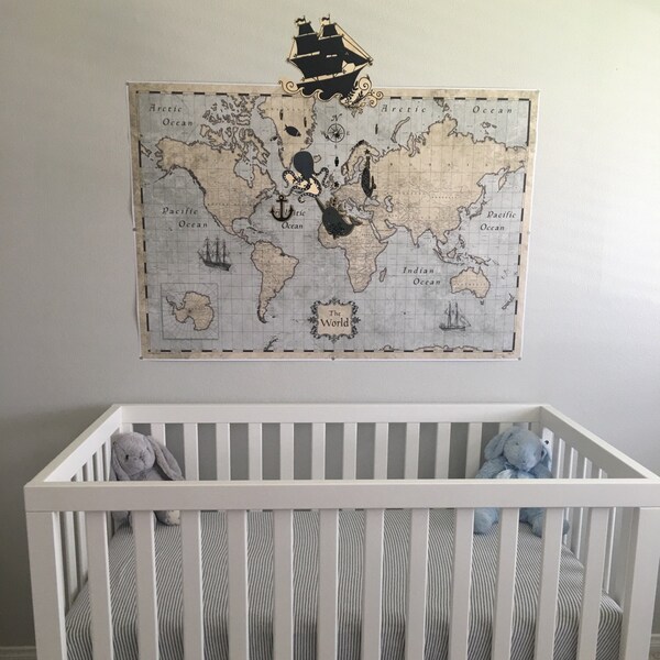 World Map Poster - Rustic Vintage Style Travel Map - Etsy