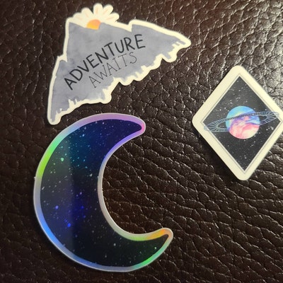 Moon Sticker Galaxy Sticker Holographic Sticker Laptop - Etsy