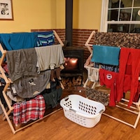 Wall Mount Clothes Drying Rack, Wooden Ladder Mount Holds 250 Lbs Amish ...