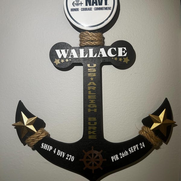 Personalized Veteran 1st Duty Anchor/navy PIR Anchor/navy Gift/navy ...