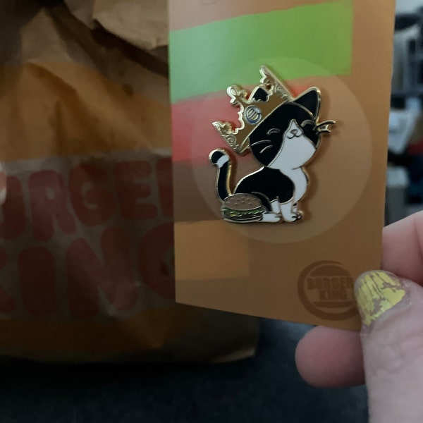 Fast Food Cat Hard Enamel Pin | Burger - Etsy