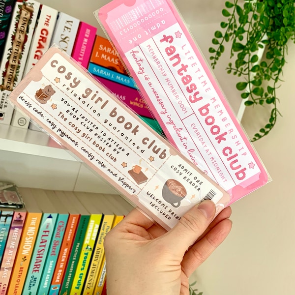 Cosy Girl Book Club | Coffee and Book Lover Bookmark | Fall Bookmark ...