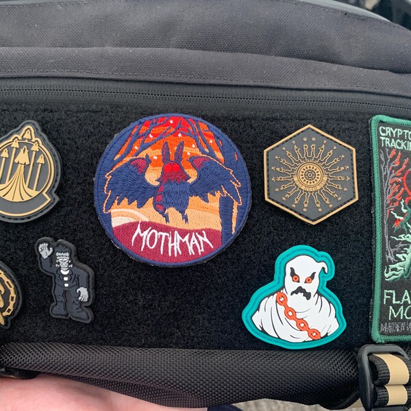 Mothman Embroidered Patch Mothman Sunset Cryptid Iron on Patch - Etsy