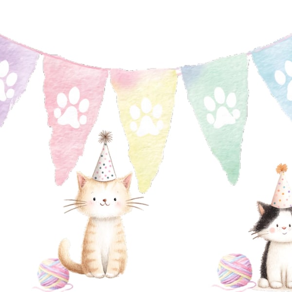 Cute Cats Watercolor Clipart | Cat Breeds PNG | Cat Birthday Clipart ...