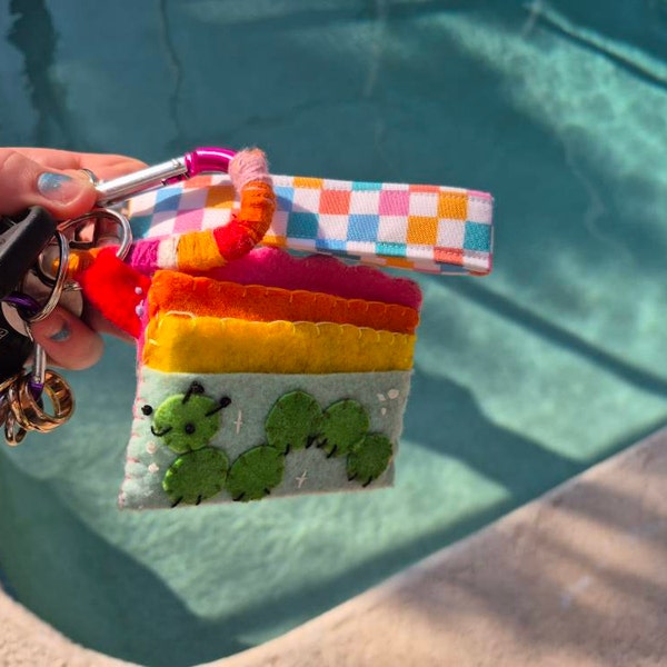 Checker Keychain Wristlet/keychain Wristlet Fobs/checkerboard Keychain ...