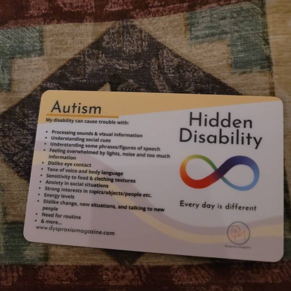 Autism Awareness Information Card - Etsy