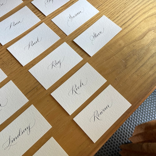 Custom Calligraphy Tented Place Cards - Tented Place Cards - Gold ...