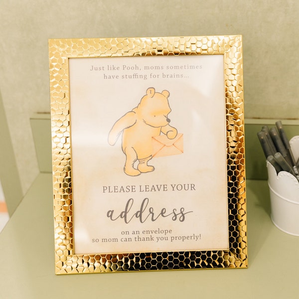8"x10" Classic Winnie the Pooh Party Poster Decoration / Address the ...