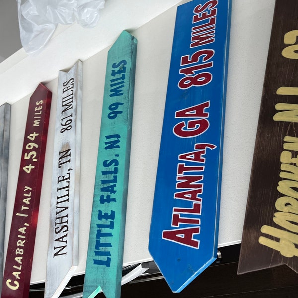 6 Hand Painted Wood Directional Signs Destination Sign Arrow Sign ...