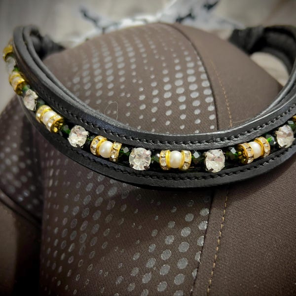 LARGE 2" Bridle Loop (double Bridle) Black Padded Leather Empty Channel ...