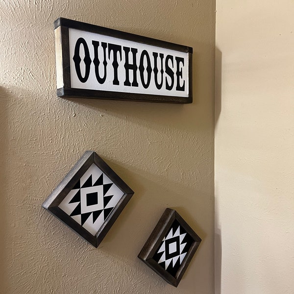 Outhouse Wood Sign, Western Decor, Western Bathroom Sign, Western Home ...