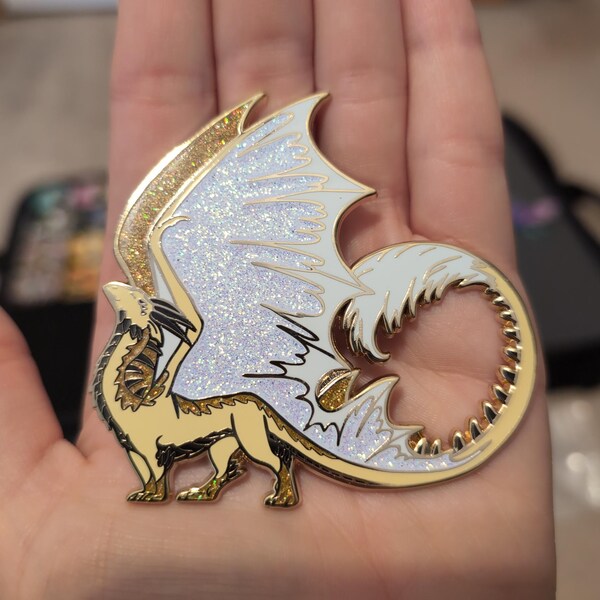 Elemental Night Starry Black Rainbow Magical Dragon Fantasy Enamel Pin ...