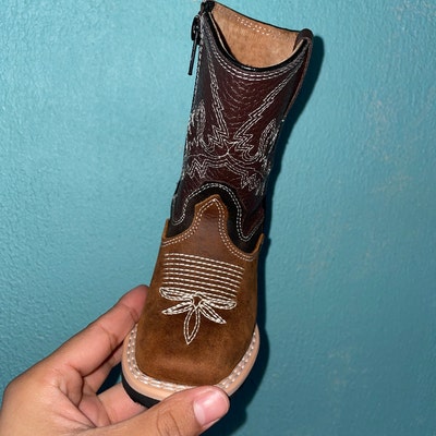 BABY TODDLER KIDS Youth Unisex Square Toe Leather Cowboy Boots - Etsy