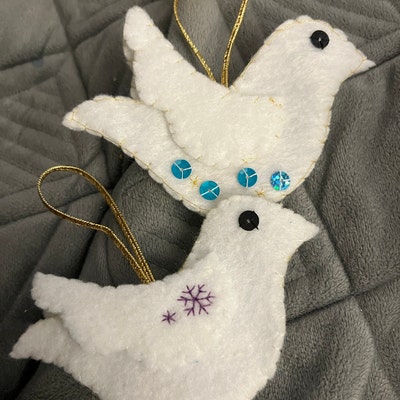 Doves PDF Pattern Felt Christmas Ornament Sewing Tutorial, Sew Easy ...