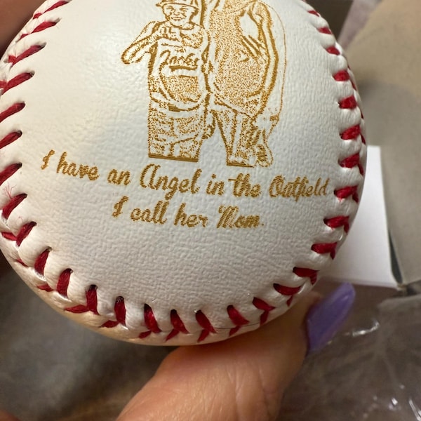 Custom Photo on Baseball Ball Engraved - Personalized Your Kids Picture ...