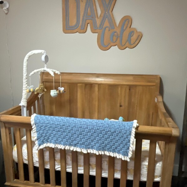 Large Wood Name Sign, Nursery Name Sign, Boho Nursery Sign , Above Crib ...