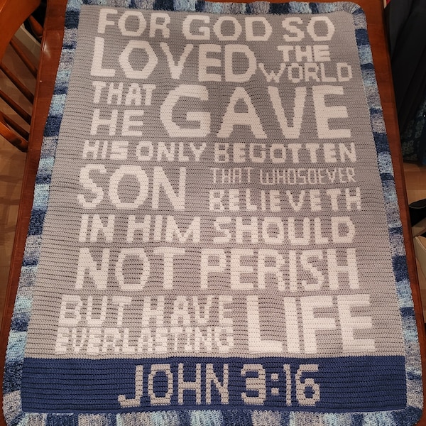 John 3:16 OVERLAY MOSAIC Crochet Pattern - Chart - Etsy