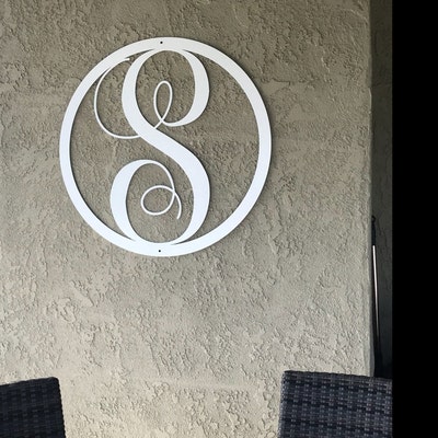36 INCH Circle Monogram Metal Sign-metal Wall Art 36 Inch-round ...