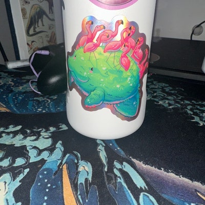 Alien Winking Cat Sticker Glitter Sticker 90's Nostalgia Cat Face ...