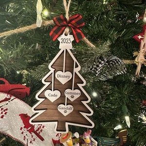 Personalized Family Christmas Tree Ornament 2024, With Family Member ...