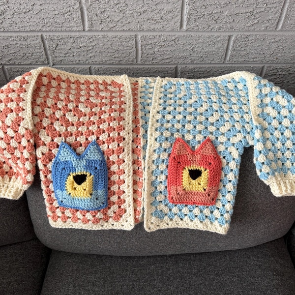 Blue Dog Granny Square PATTERN *3sizes - Etsy
