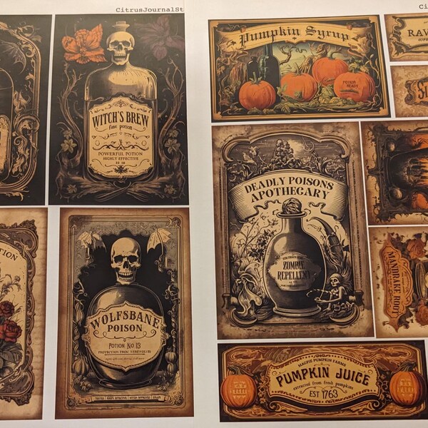 Number Labels, Vintage Labels, Junk Journal Kit, Vintage Tags, Specimen ...