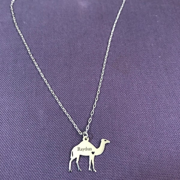 Camel Necklace Engrave Pendant Sterling Silver Jewelry Gold & Rose Gold ...