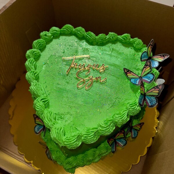 Acrylic Personalized Name Cake Charm Plaque in Cursive Script ...