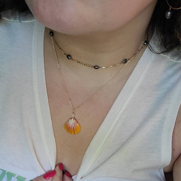 MANO Shark Tooth Necklace // Choose Your Gemstone: Moonstone, Aqua ...