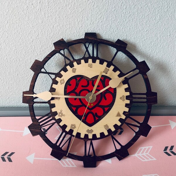 Legend of Zelda Heart Container and Timegate Gear Clock - Etsy