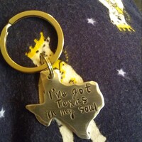 Texas-keychain Texas Keychain-handstamped Keychain-personalized Key ...