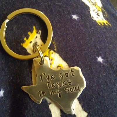 Texas-keychain Texas Keychain-handstamped Keychain-personalized Key ...