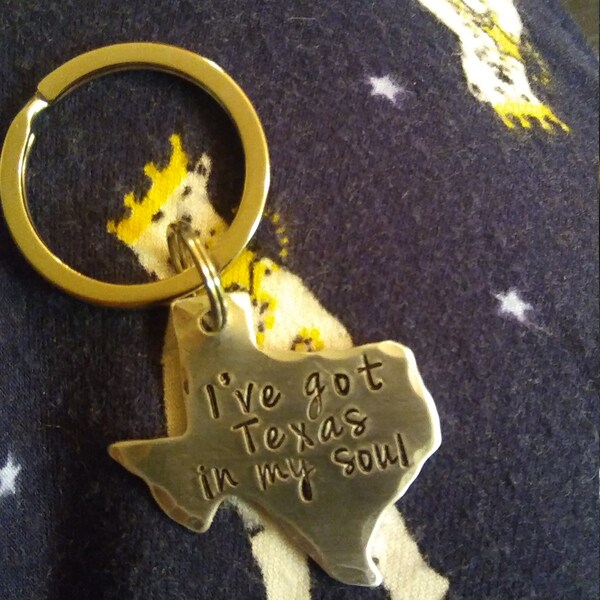 Texas-keychain- Texas Keychain-handstamped Keychain-personalized Key ...