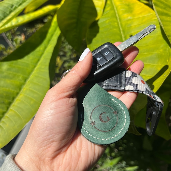 Leather Air Tag Case, Apple Tag Holder, Personalized AirTag Case ...