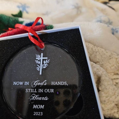 Custom Christmas Memorial GLASS Ornament, Personalized in Loving Memory ...