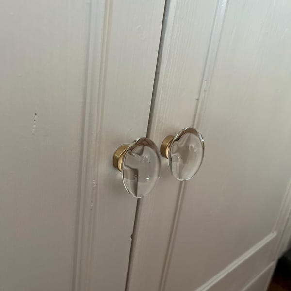 Crystal Cabinet Knobs Clear and Champagne | Glass Dresser Knobs | Champagne Crystal Knobs ...