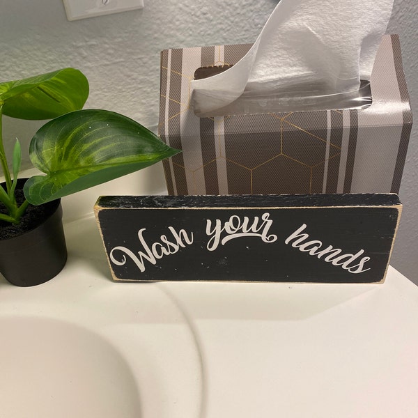 Wash Your Hands Sign Rustic Bathroom Signs. Rustic Bathroom Decor ...