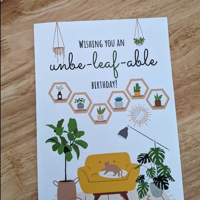 Printable Plant Birthday Card, Plantastic Birthday, Greeting Card ...