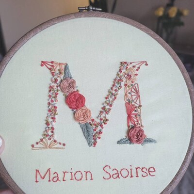 Custom Nursery Name Initials, Baby Letters Wall Art, Floral Initial ...