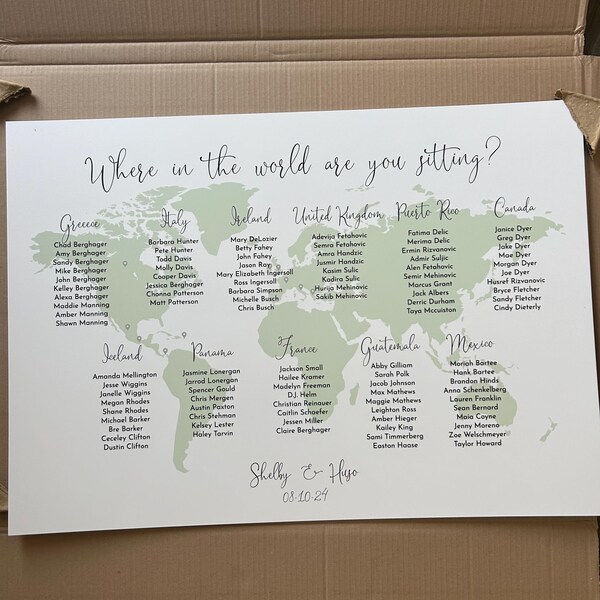 Disney Theme Wedding Table Plan, Seating Chart - Disney Character ...