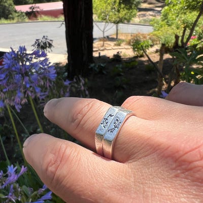 Rosa Sterling Silver Ring 925 Rose Engraved Statement Ring, Handmade ...