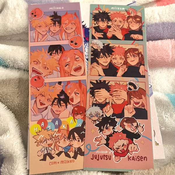 Anime Photobooth Photostrips - JJK, CSM, Hxh, MHA, Blue Lock ...