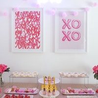 Pink Wall Art Print, Preppy Room Decor, Abstract Pink Art, Digital ...