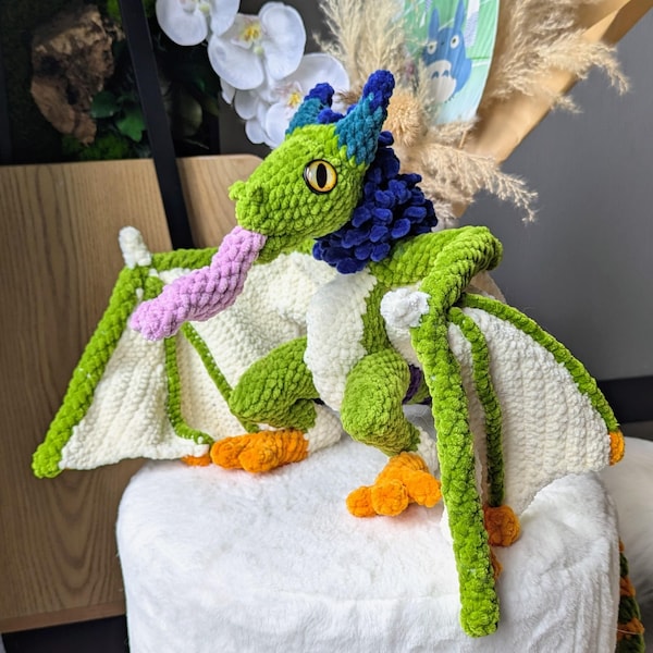 Medium Wyvern Crochet Pattern by Crafty Intentions Downloadable DIGITAL ...
