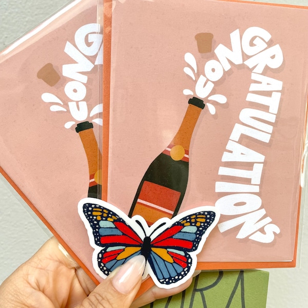 Pop the Champagne Congratulations Greeting Card - Etsy