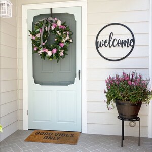 Round Welcome Metal Sign Welcome Sign for Business or Home - Etsy