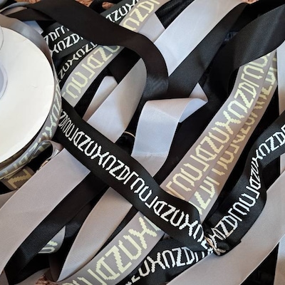 100 Yard Custom Printed Flat Ribbon Personalized Logo Polyester Ribbon ...