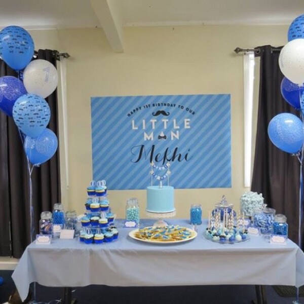 Little Man Backdrop Party Banner Poster Signage Personalised Printable ...