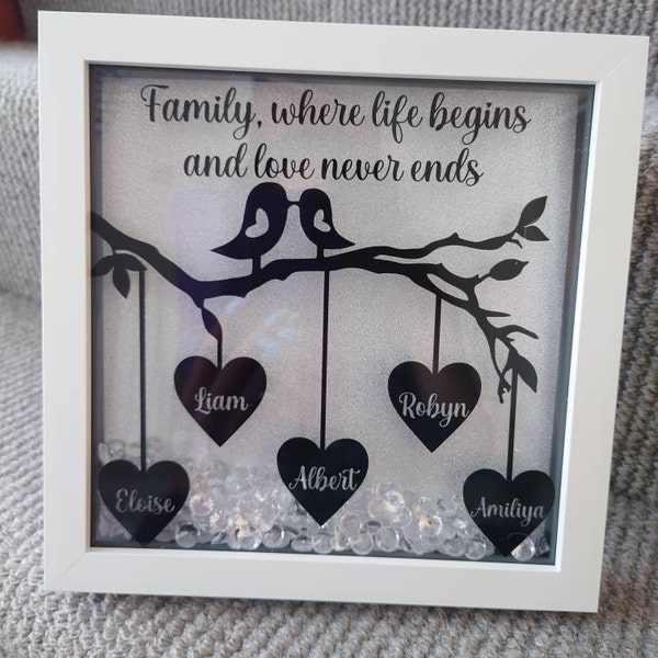 Personalised Family Frame Personalised Named Frame Including Diamontes ...