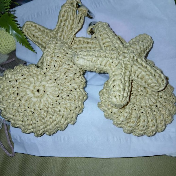 Seashell and Starfish Bag Charm - Marine Theme Keychain, Crochet Shell ...